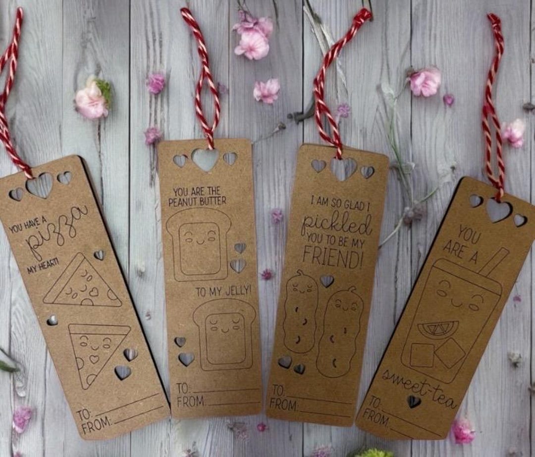 Valentine's Day Foodie Bookmark Set, Kids' Class Favors - Etsy