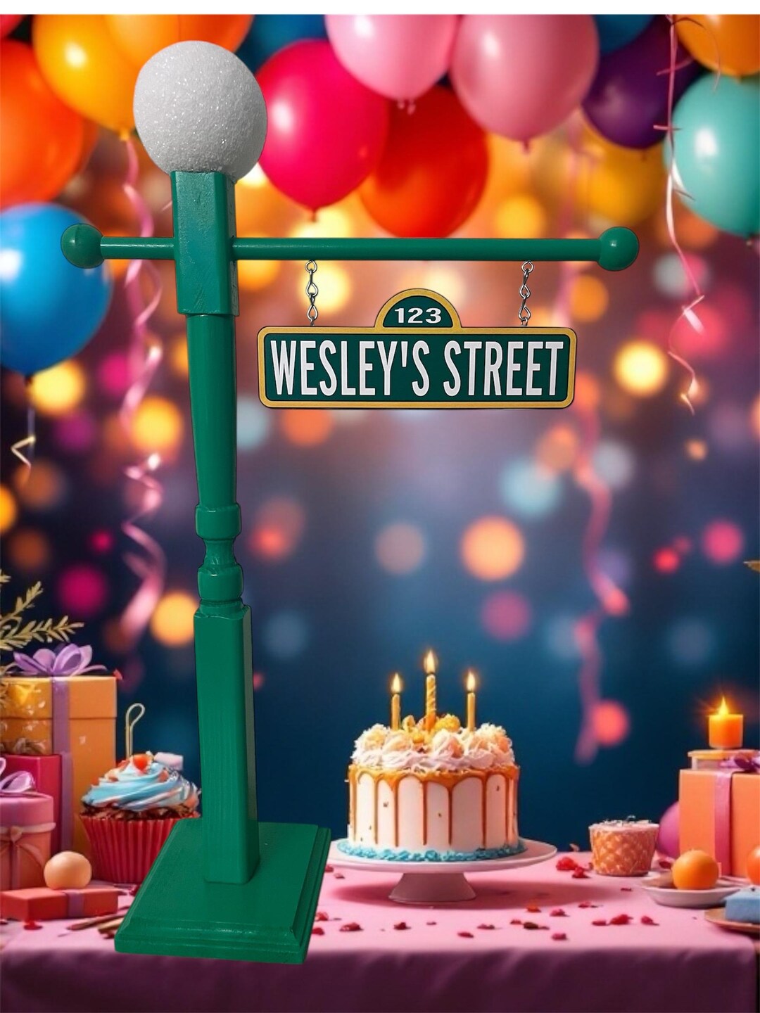 Lamp Post Street Sign 21 Inch Centerpiece - Etsy