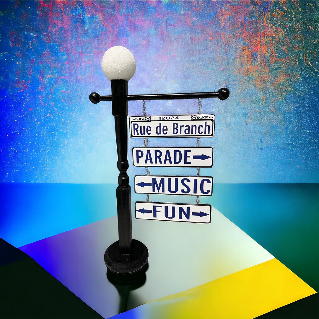 Mardi Gras, New Orleans Street Sign Lamp Post 4 Tier 21 Inch ...