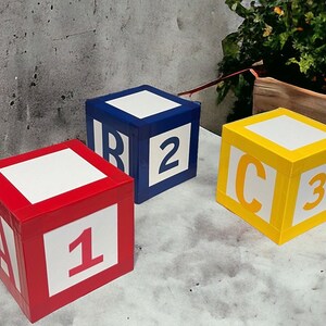 ABC Block Centerpiece, Party Decoration, 1st Birthday Decorations, 123 ...