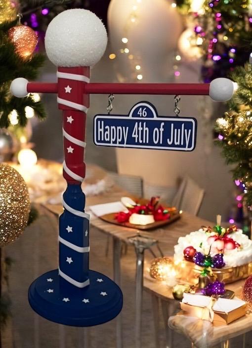 July 4th Inspired Lamp Post Street Sign 14inch Centerpiece - Etsy