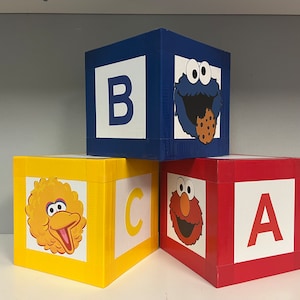 ABC Block Centerpiece, Party Decoration, 1st Birthday Decorations, 123 ...