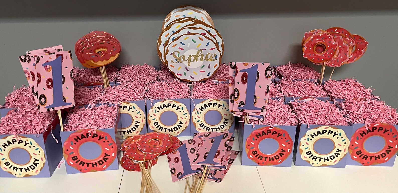 Donut Birthday Centerpiece Donut Party Decorations Two Sweet Party ...