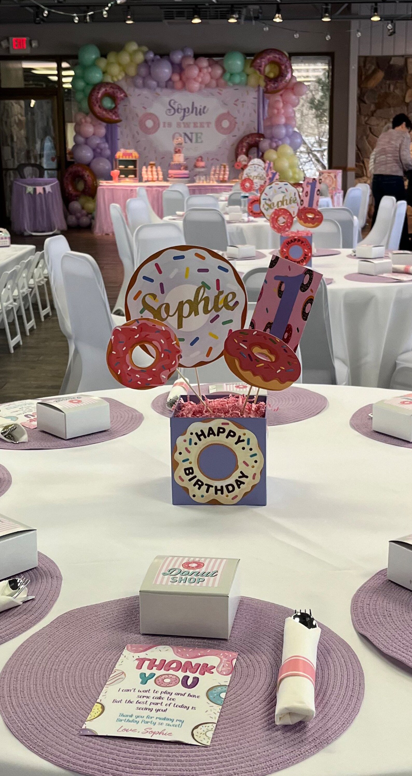 Donut Birthday Centerpiece Donut Party Decorations Two Sweet Party ...
