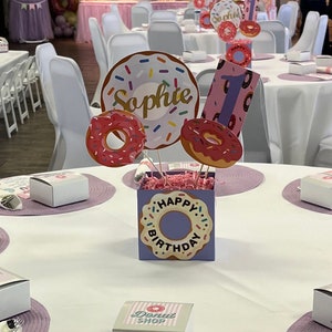 Donut Birthday Centerpiece Donut Party Decorations Two Sweet Party ...