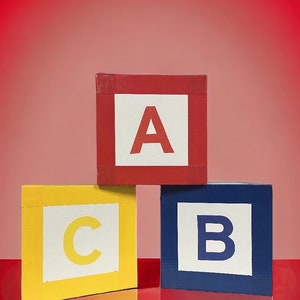 ABC Block Centerpiece, Party Decoration, 1st Birthday Decorations, 123 ...
