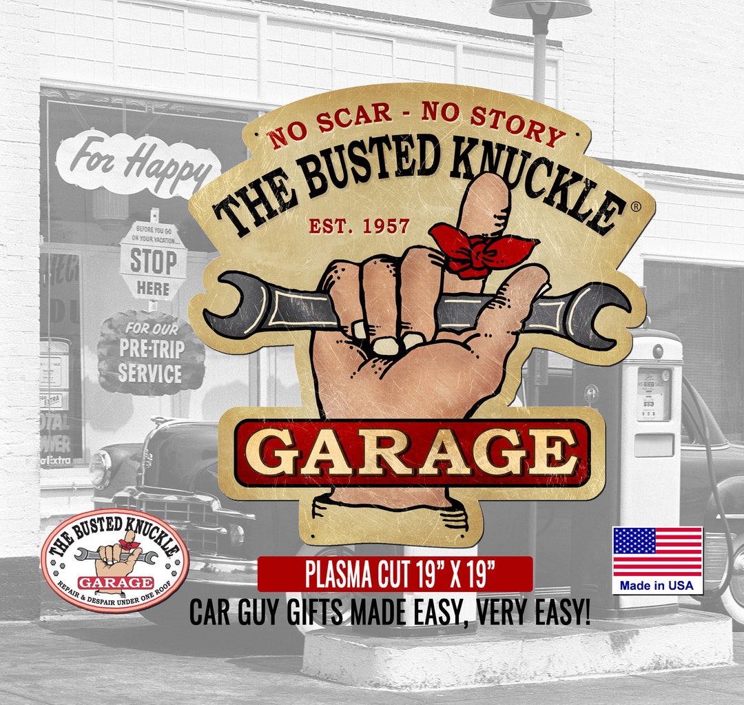 Gift for Auto Mechanic Carguy Metal Shop Garage Sign by the Busted ...