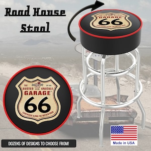 Route 66 Barstool: Busted Knuckle Garage, Mechanic Gift, Made in USA - Etsy