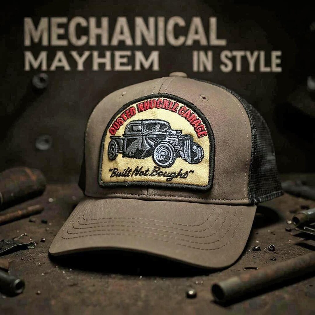 Busted Knuckle Garage Carguy Hotrod Mechanic Car Lover Vintage Cotton ...