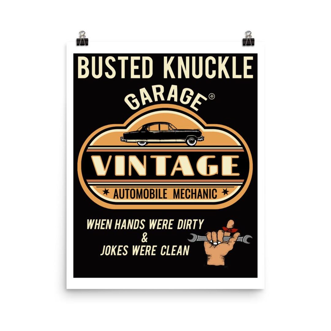 Busted Knuckle Garage Carguy Old Mechanic Wall Poster - Etsy