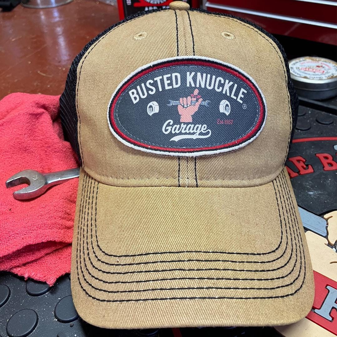 Busted Knuckle Garage Carguy Mechanic Car Lover Vintage Cotton Khaki ...