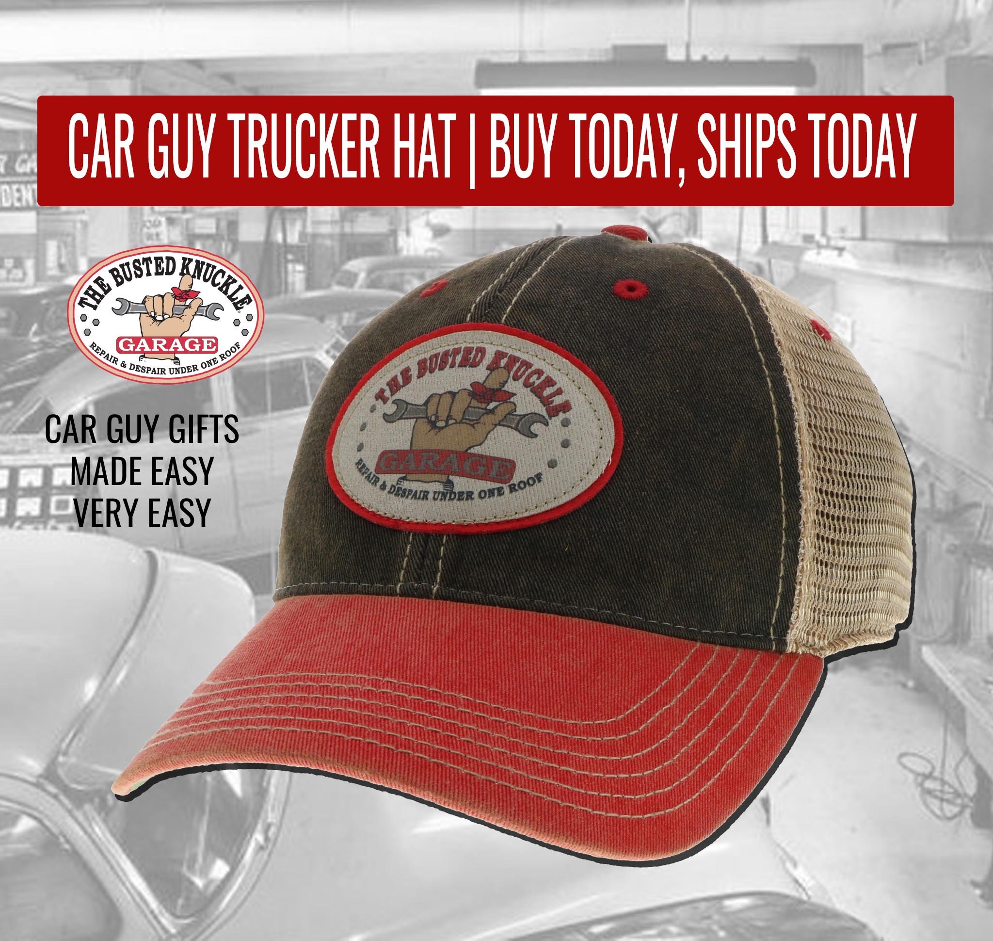 Carguy Trucker Ball Cap Hat Busted Knuckle Garage Brand - Etsy