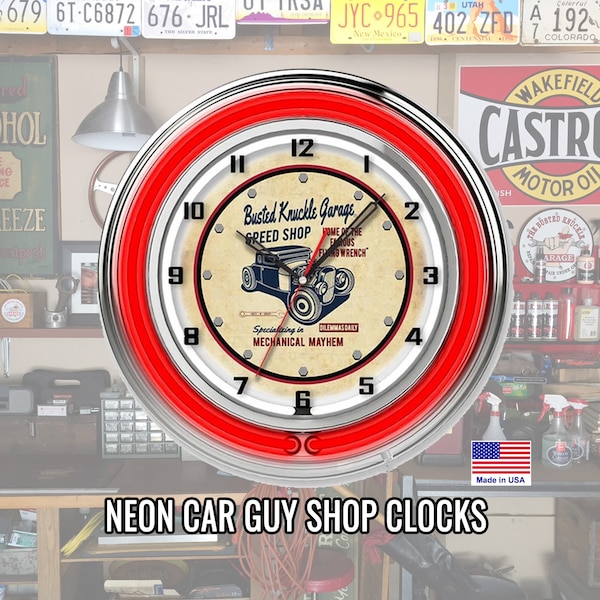 Neon Wall Clock - Etsy