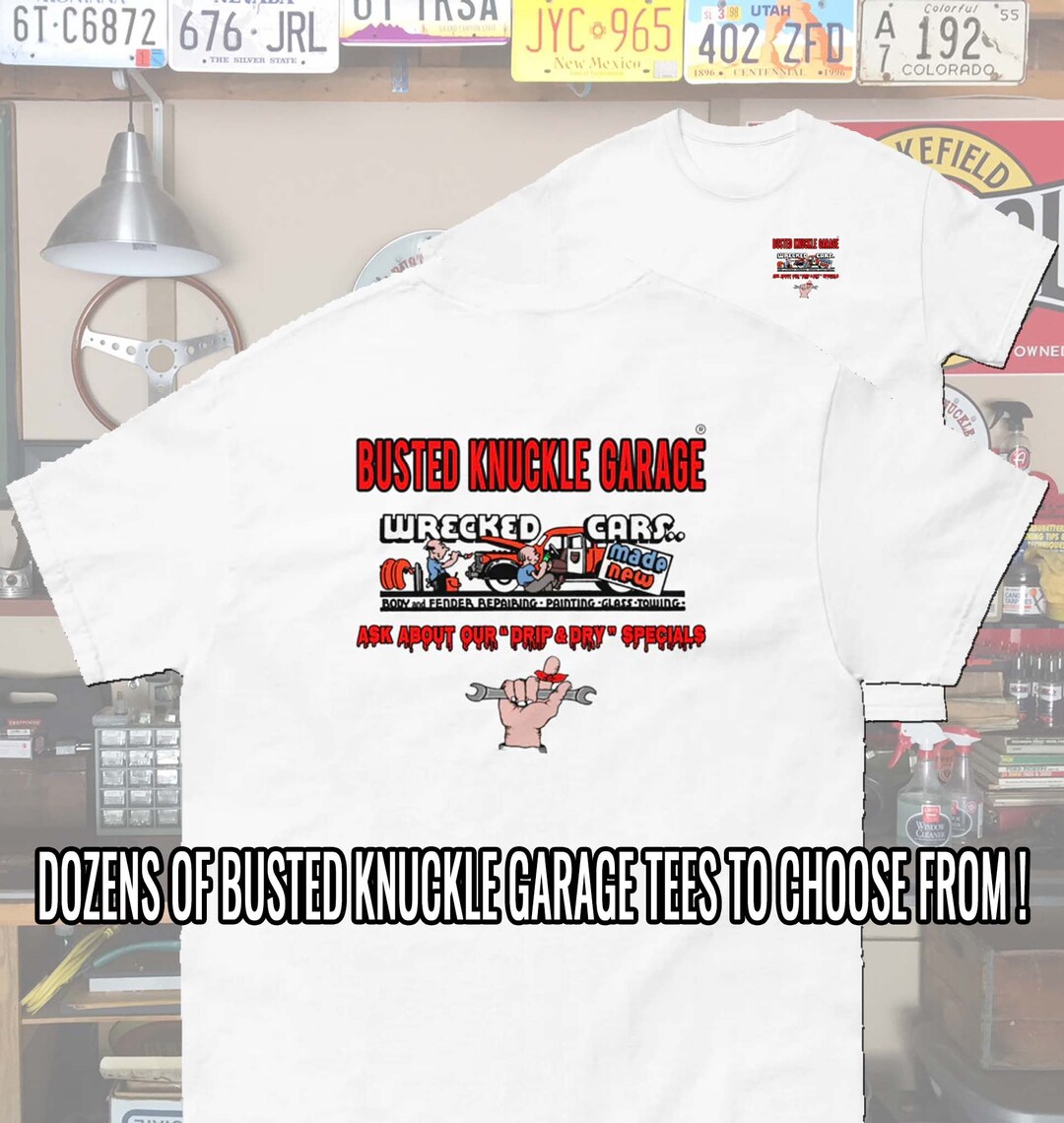 Carguy Mechanic T-shirt, Dozens to Choose From the Busted Knuckle ...