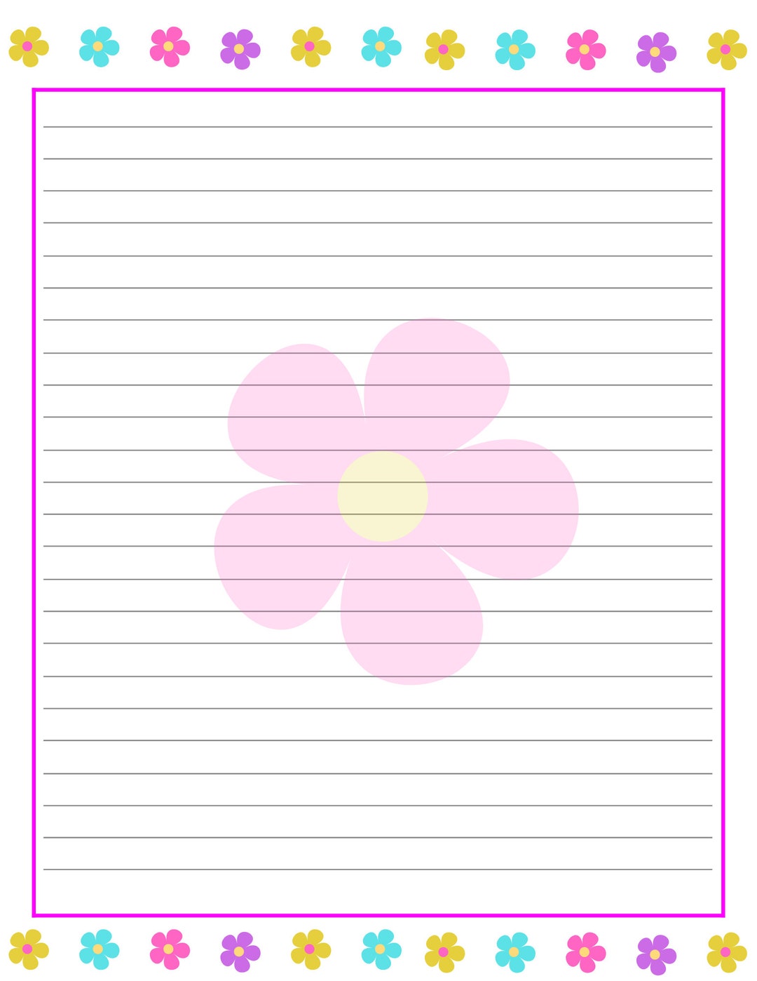Daisy Flower Stationery / Notebook Paper - Etsy