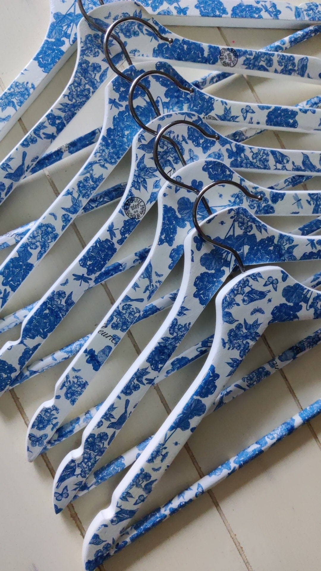 Blue and White Decorative Hangers - Etsy