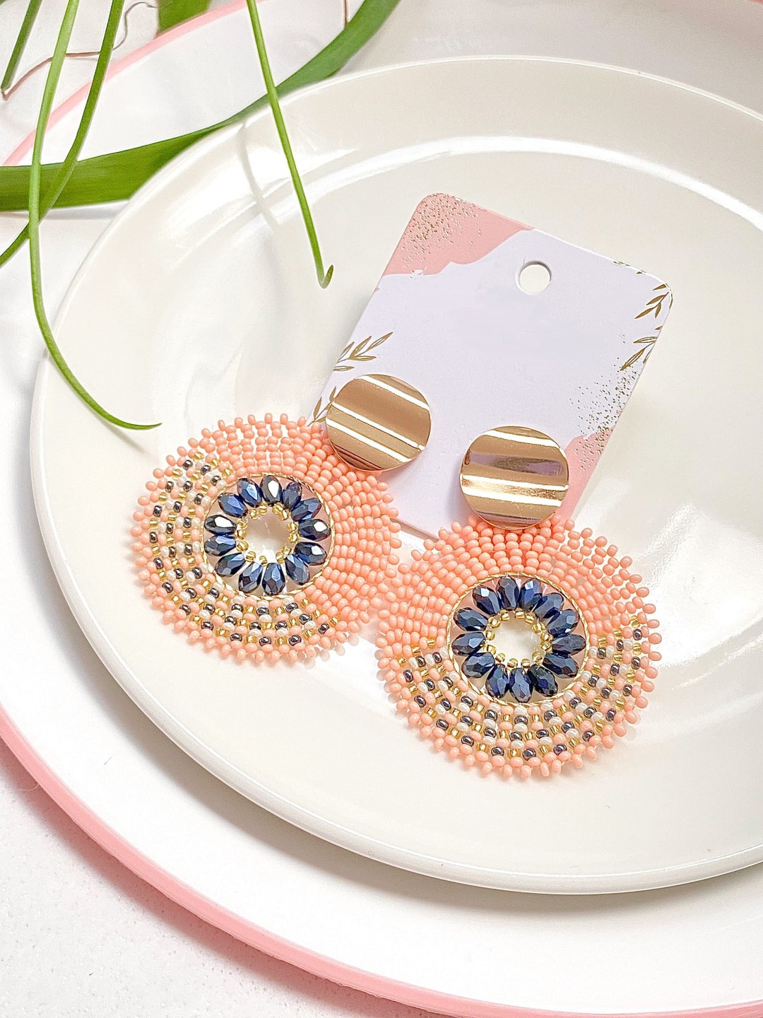 AZUCENA Seed Beads & Murano Earrings Handmade Earrings - Etsy