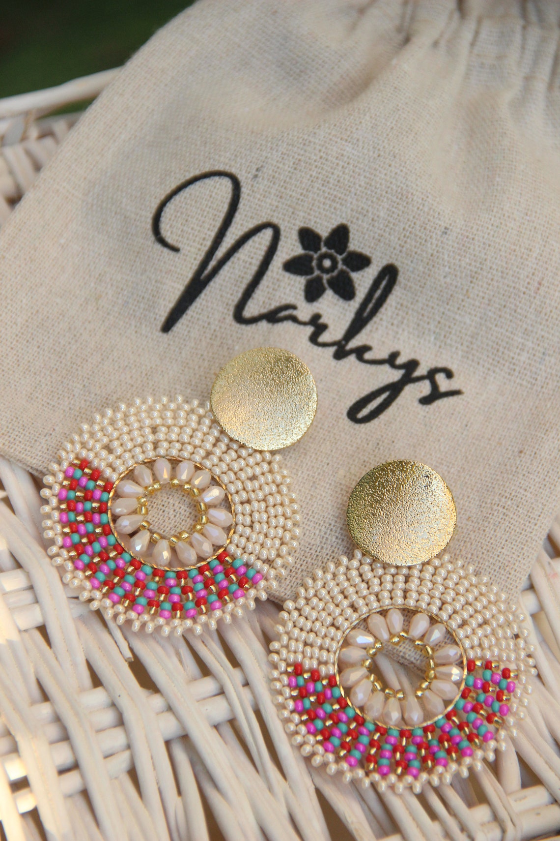 AZUCENA Seed Beads & Murano Earrings Handmade Earrings - Etsy