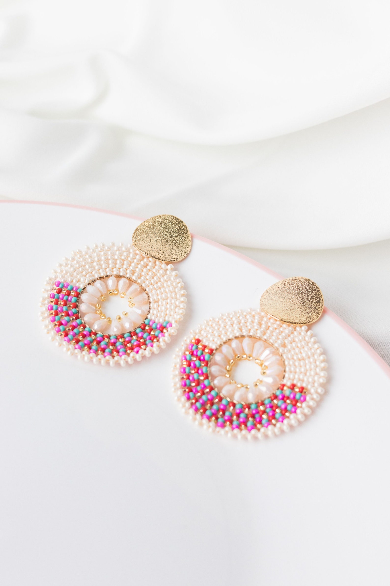 AZUCENA Seed Beads & Murano Earrings Handmade Earrings - Etsy