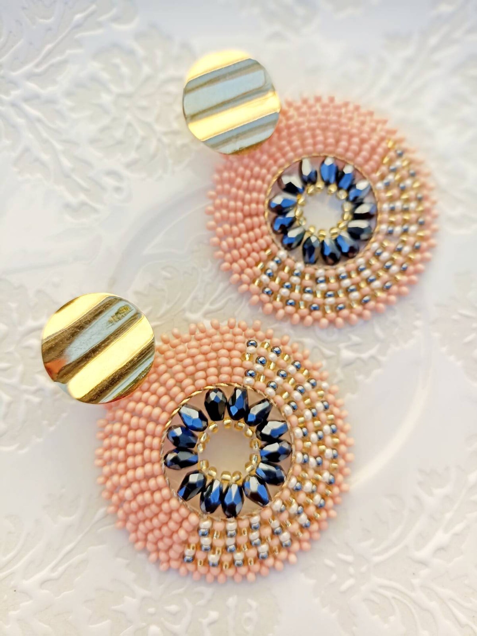 AZUCENA Seed Beads & Murano Earrings Handmade Earrings - Etsy