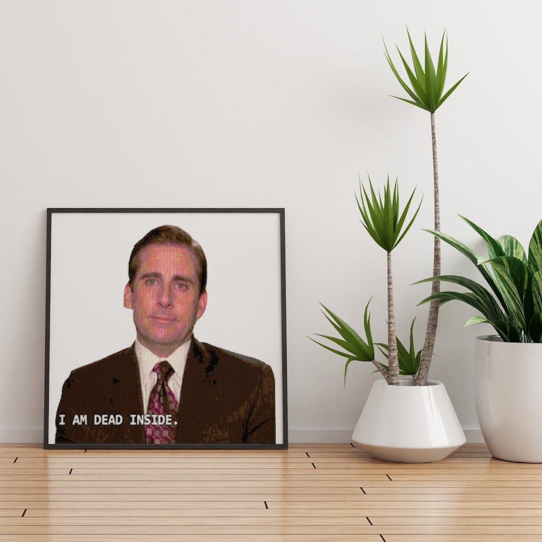 I Am Dead Inside Meme Michael Scott the Office - Cross Stitch Pattern ...