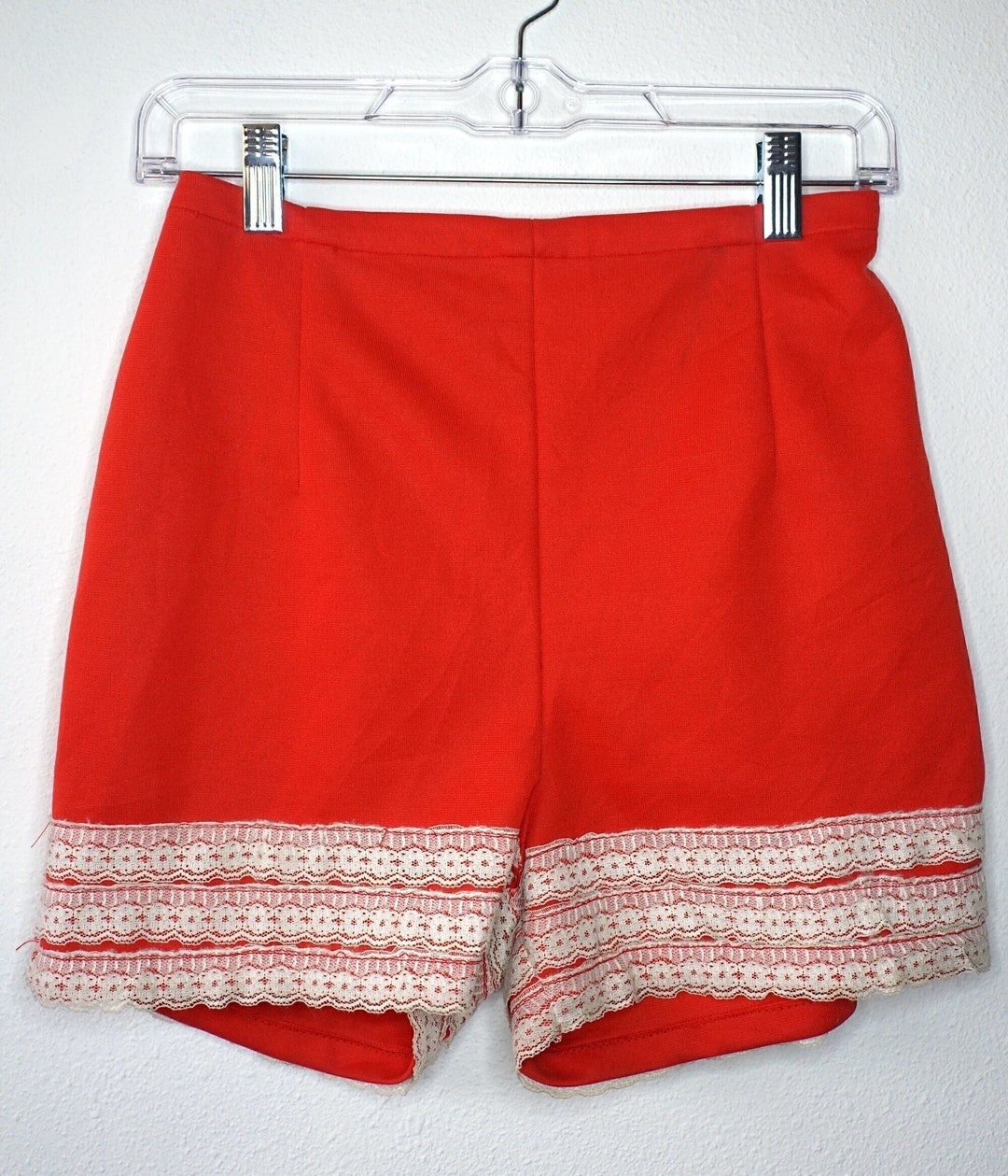 Vintage 1970s Red Bloomers With White Lace Fringe - Etsy