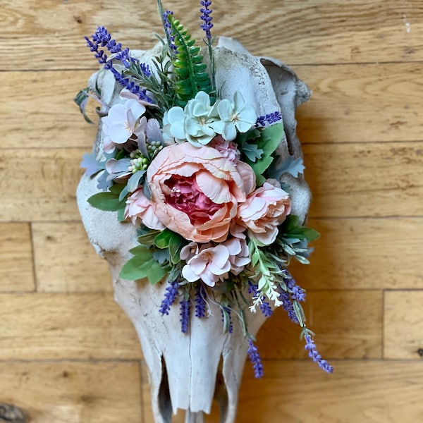 Floral Cow Skull - Etsy