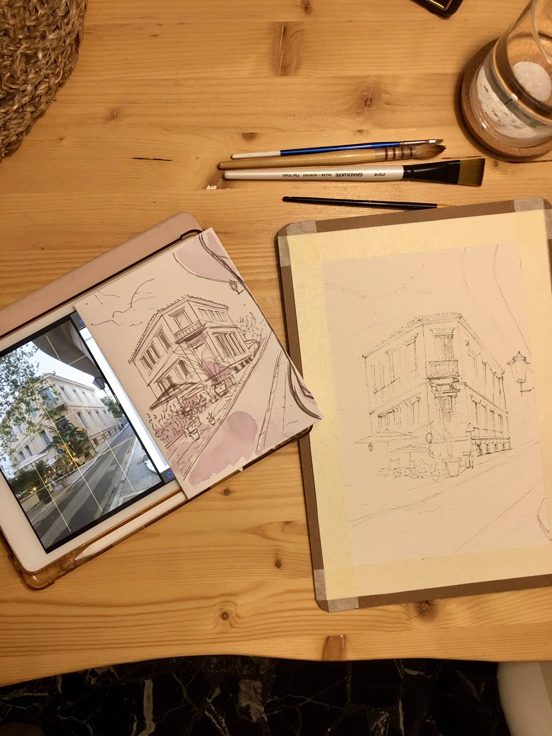 Urban Sketch Plaka Athens Acropolis Athens Acropolis Original Original ...