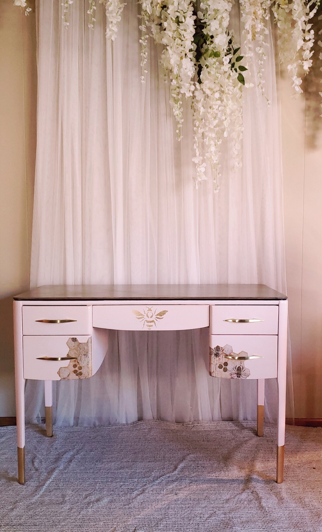 Pink Mid-century Writing Desk - Etsy