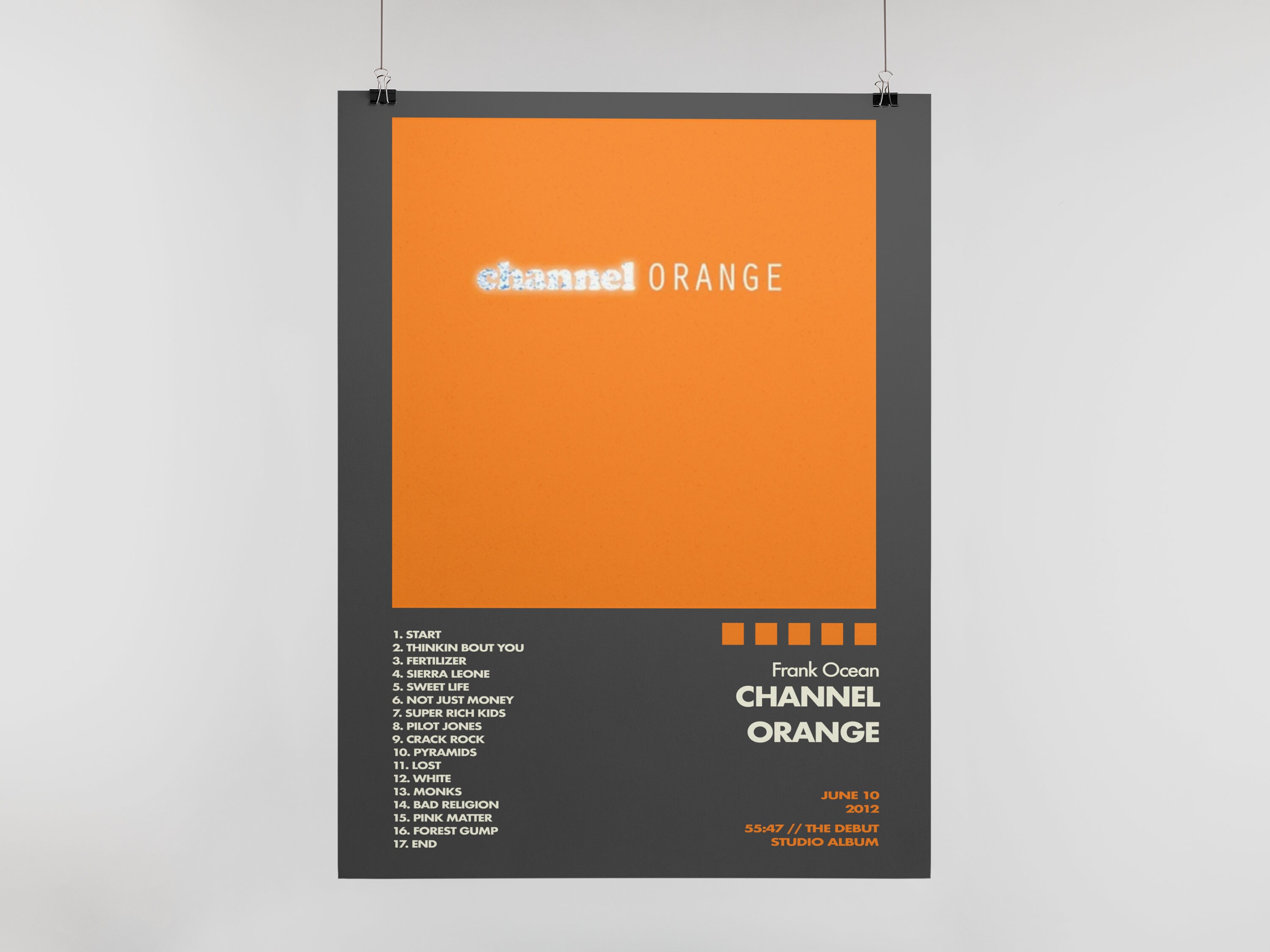 Frank Ocean Poster Channel Orange Poster Album Cover - Etsy