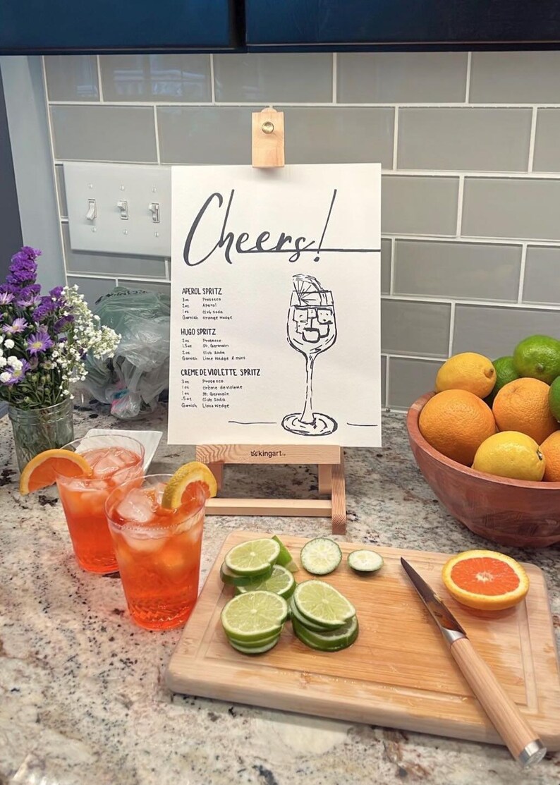 8.5x11 Aperol Spritz, Hugo Spritz, and Creme De Violet Spritz Drink ...