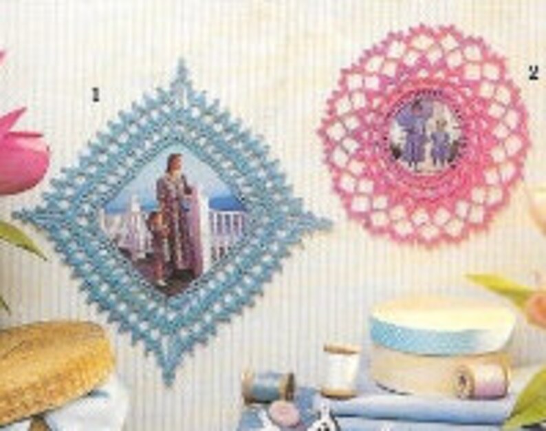 Lacy Photo Frames Simple Vintage Crochet Patterns - Etsy