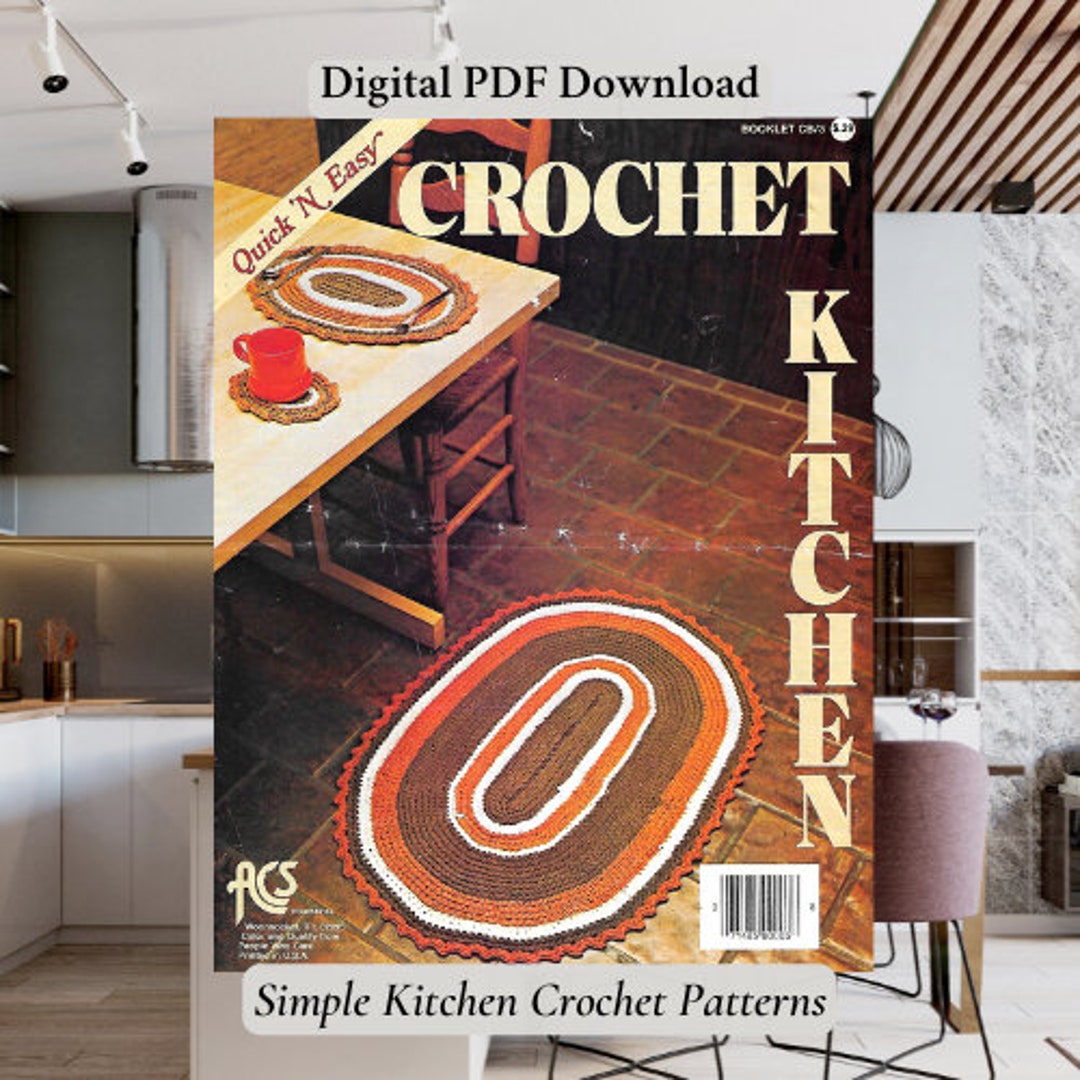 Easy Crochet Patterns for the Kitchen! Rug, Placemats and Coasters - Etsy