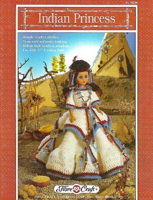 15 Inch Fashion Doll Native American Outfit Crochet Pattern Vintage ...