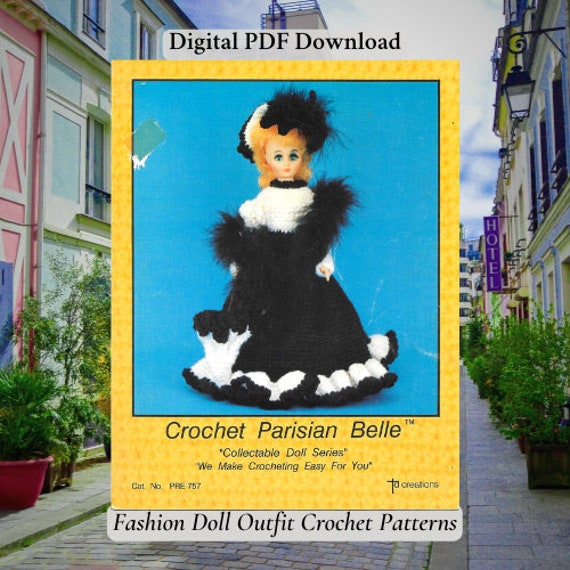 15 Inch Fashion Doll Dress Crochet Patterns Vintage Parisian | Etsy