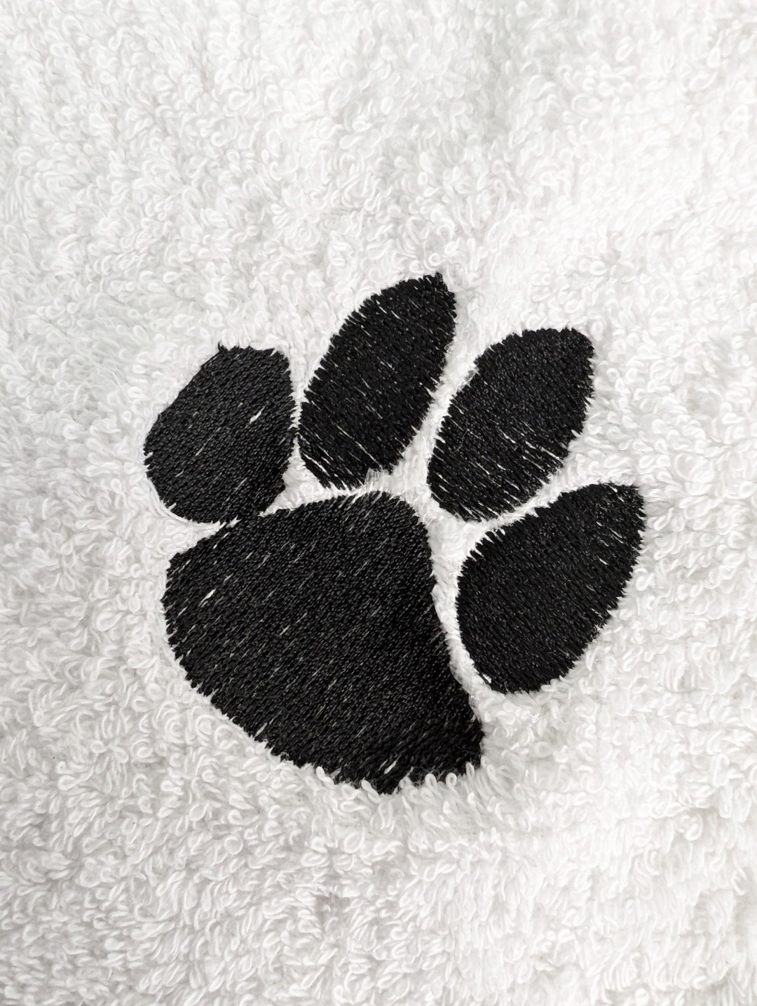 Paw Print Embroidered Onto 100% Cotton Towels and Personalised With a ...
