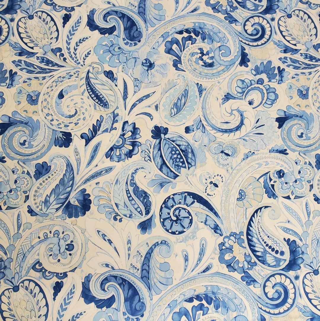Porcelain- Upholstery Fabric by the Yard - Etsy