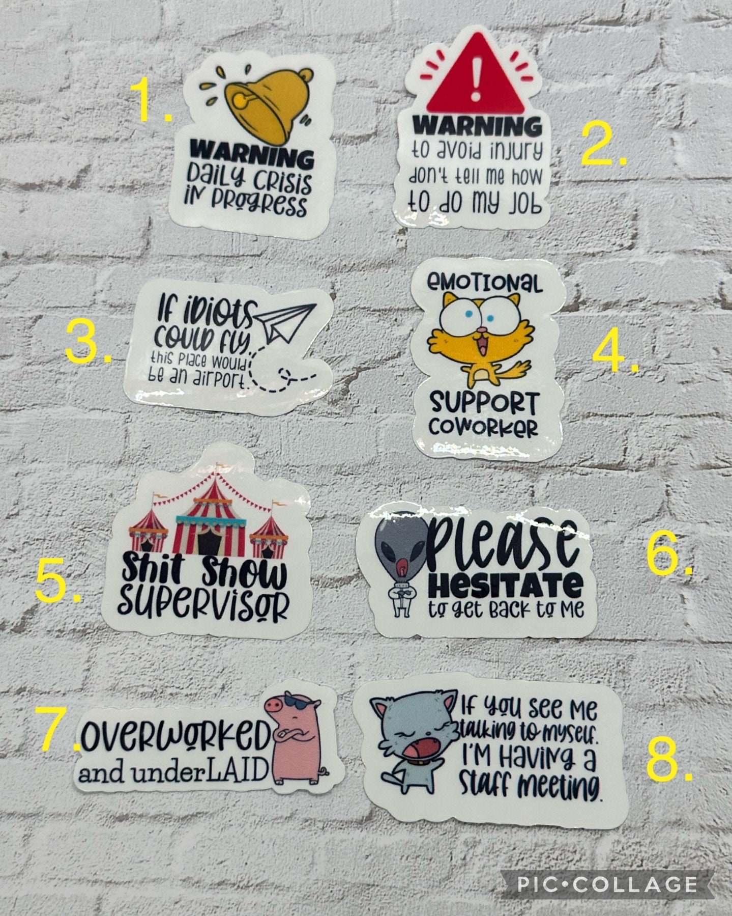 Funny Work Stickers - Etsy