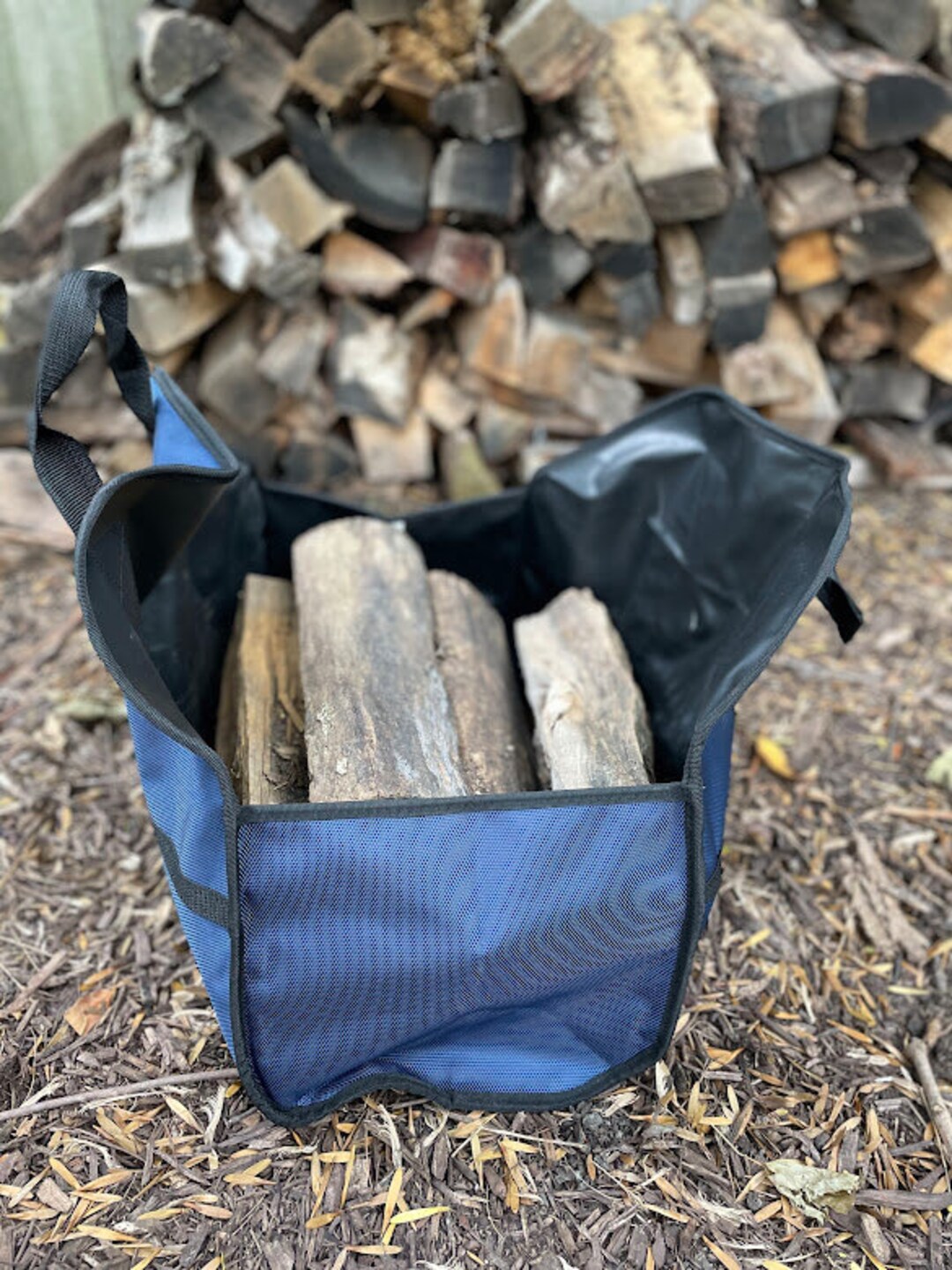 Heavy-duty Firewood Carrier | Fully Enclosed Log Tote for Fireplace and ...