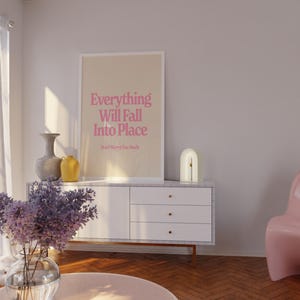 Bedroom Poster Pink • Quote Room Decor Aesthetic Wall Art Trendy • Art ...