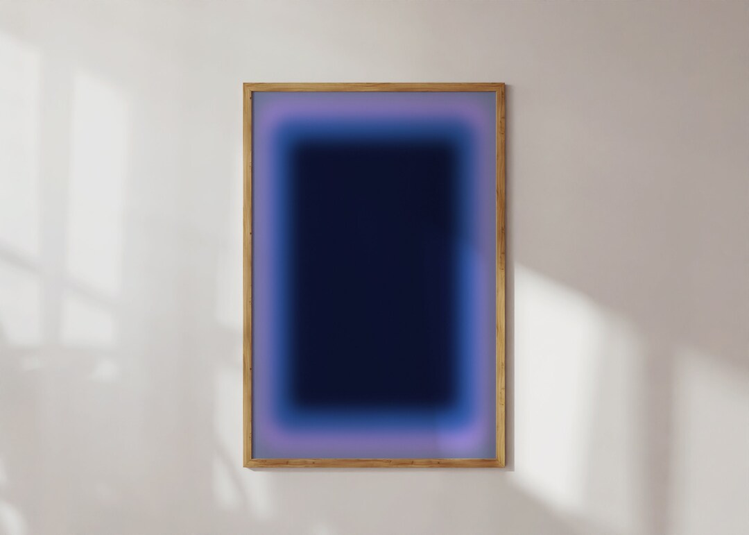 Blue Color Gradient Print, Trendy Room Decor, Trendy Wall Art Print ...