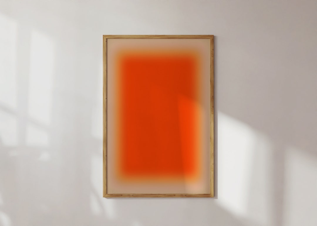 Orange Color Gradient Print, Trendy Room Decor, Trendy Wall Art Print ...
