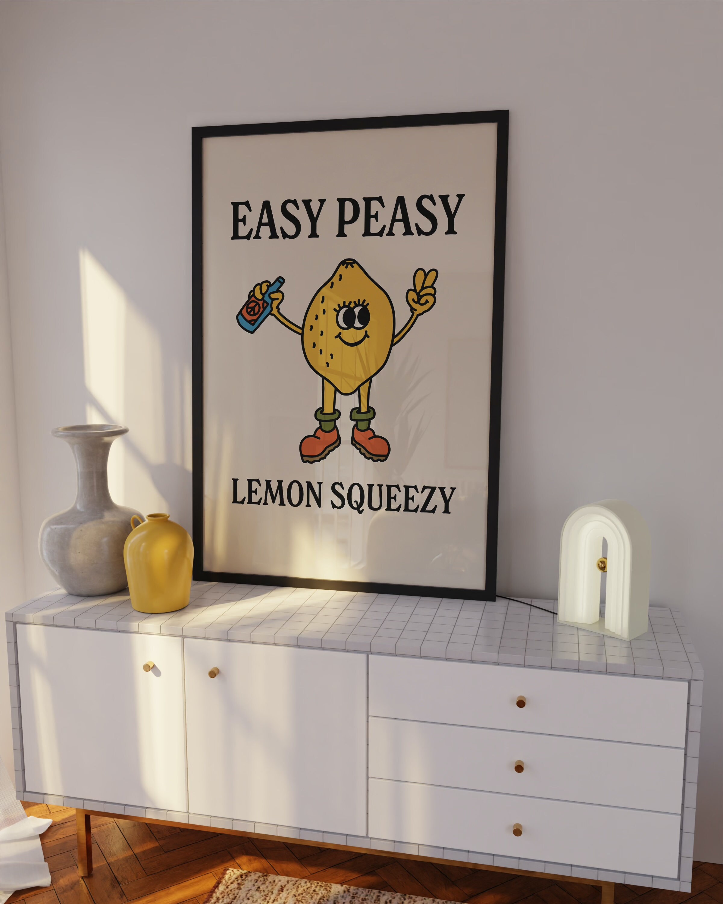 Digital Prints Download Trendy Retro Easy Peasy Lemon Squeeze - Etsy