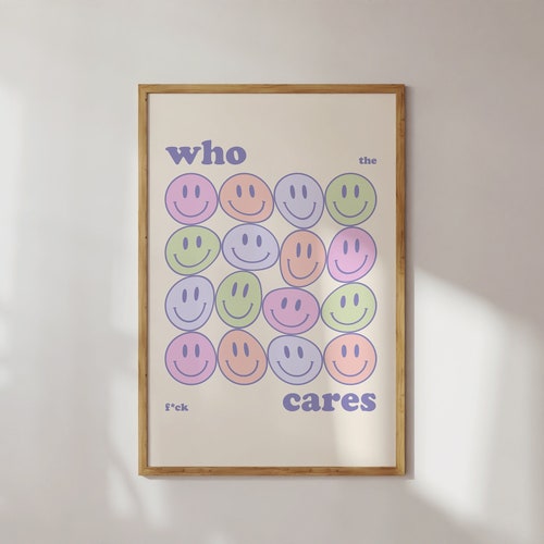 Smiley Face Print Trendy Smiley Face Art Trippy Wall Decor - Etsy