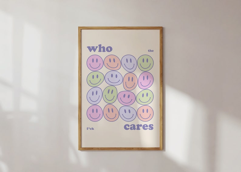 Smiley Face Print Trendy Smiley Face Art Trippy Wall Decor - Etsy