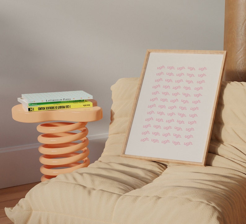 Ugh. Poster, Danish Pastel Pink Wall Art, Aesthetic Poster, Room Decor ...