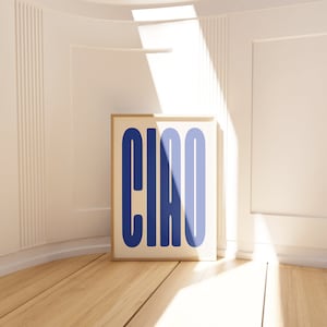 Ciao Poster, Blue Wall Art, Kunstdruck Wohnzimmer Poster, Minimalist ...