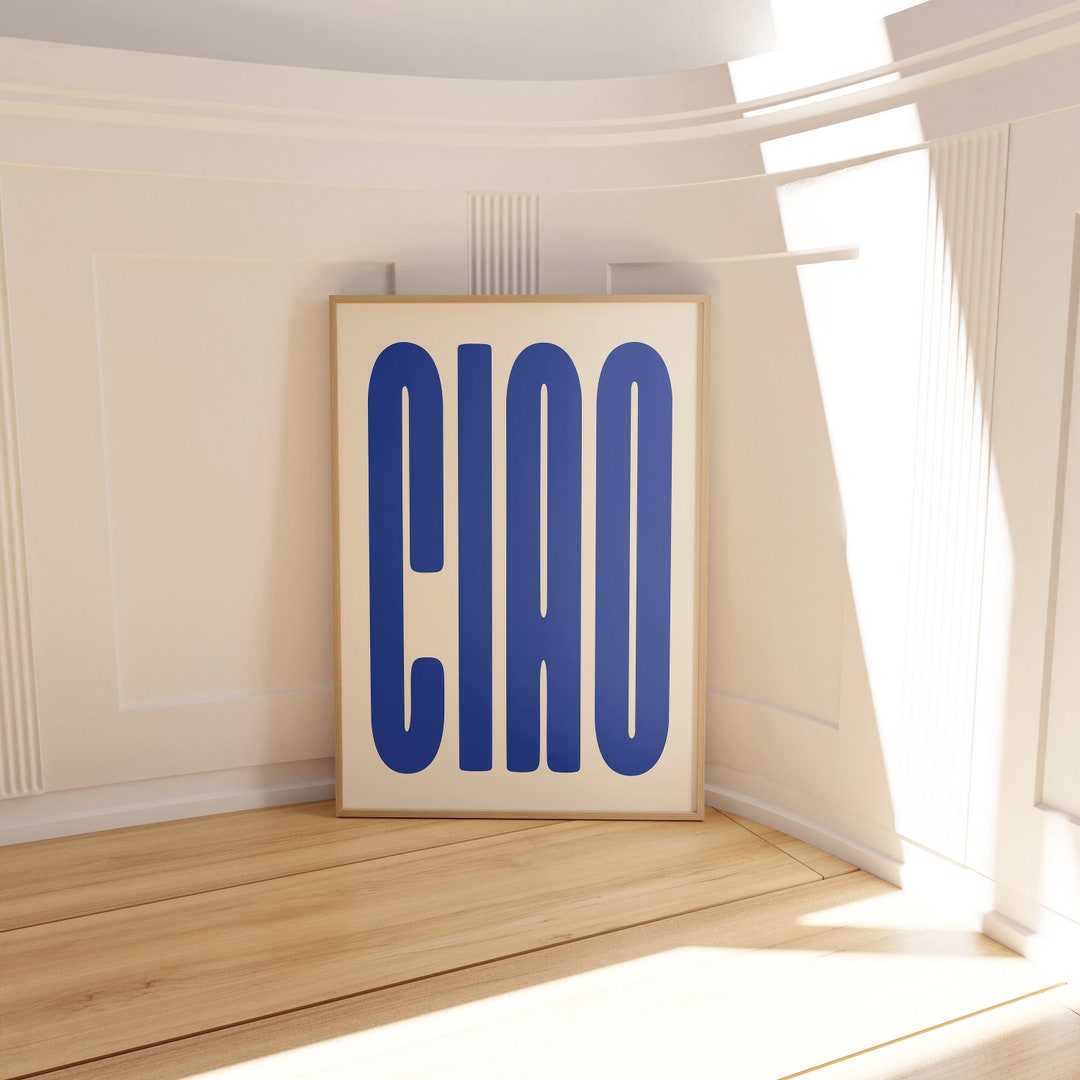 Ciao Poster, Blue Wall Art, Kunstdruck Wohnzimmer Poster, Minimalist ...