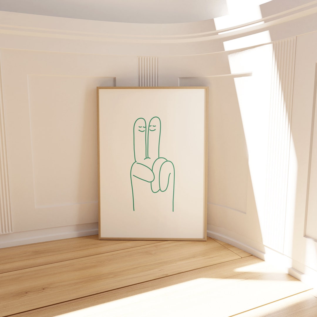 Green Room Decor Aesthetic Minimalist, Green Print Retro, Aesthetic ...