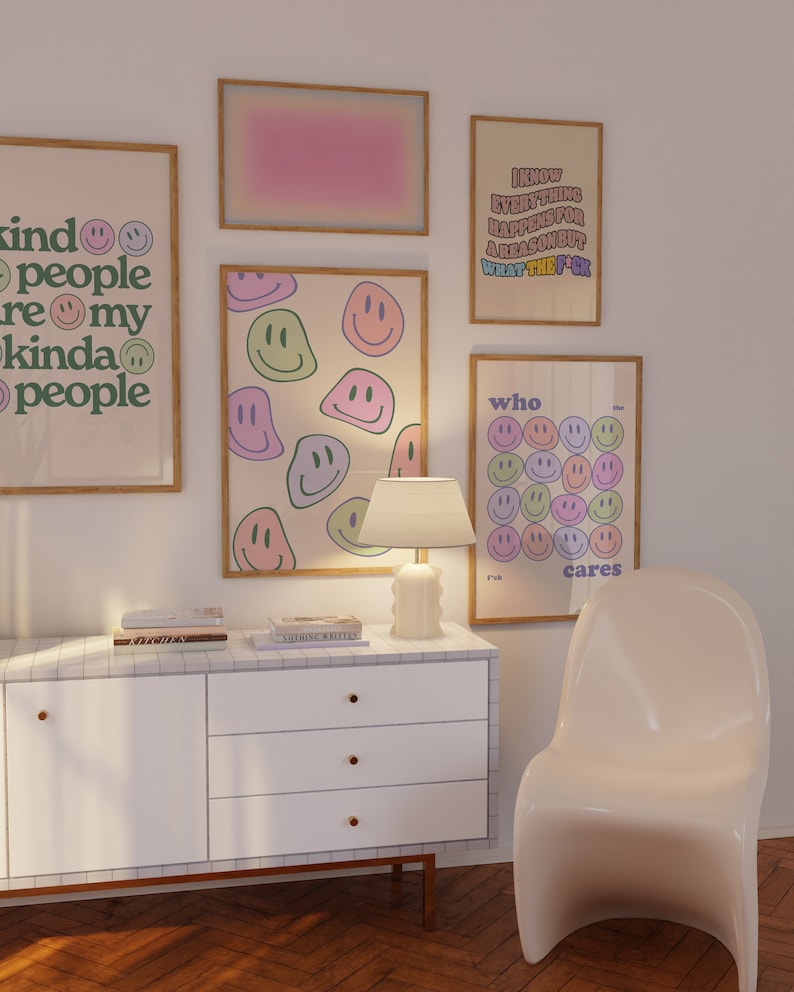 Smiley Face Print Trendy Smiley Face Art Trippy Wall Decor - Etsy